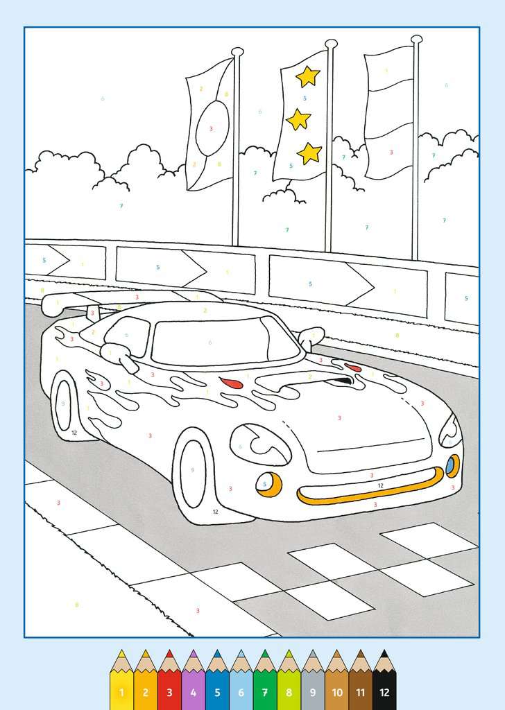 Coloring by Number: Vehicles – Ravensburger Foreign Rights